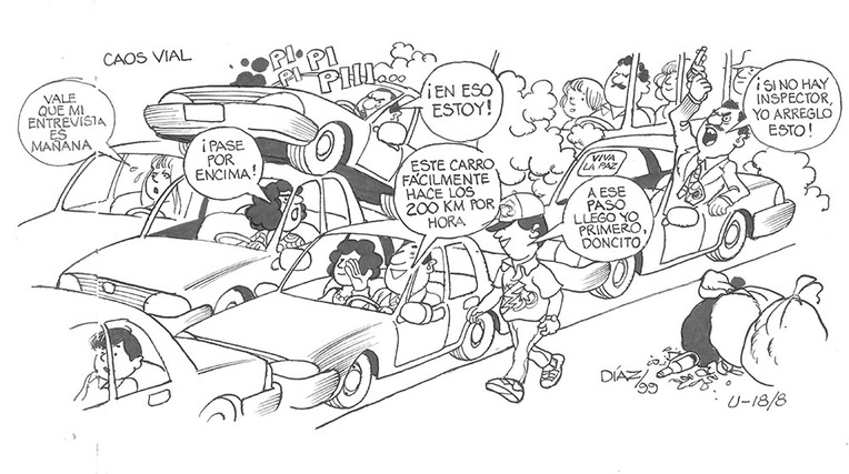 Colección de caricaturas de Hugo Díaz, la Marcha de la Universidad y la colección de ediciones ...